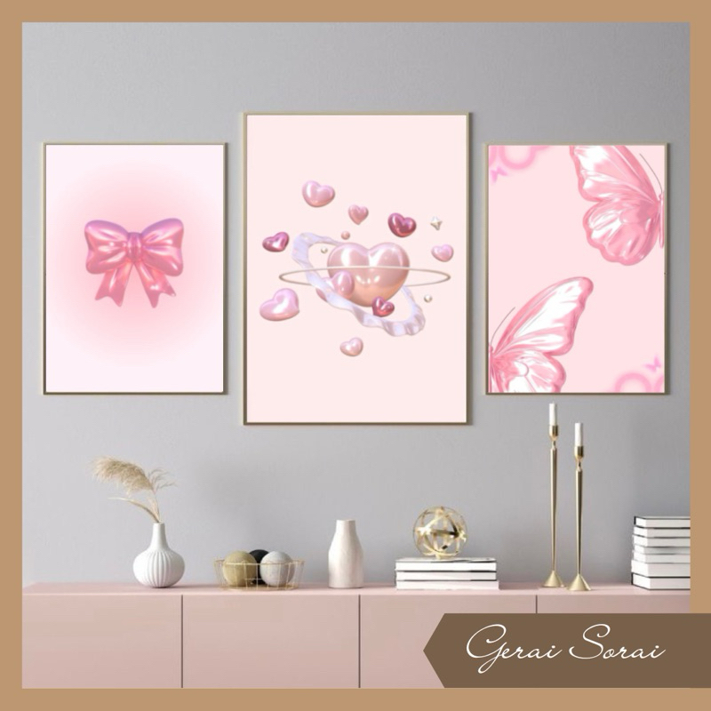 Jual [Hiasan Dinding] PINK RIBBON LOVE WALL DECOR | Shopee Indonesia