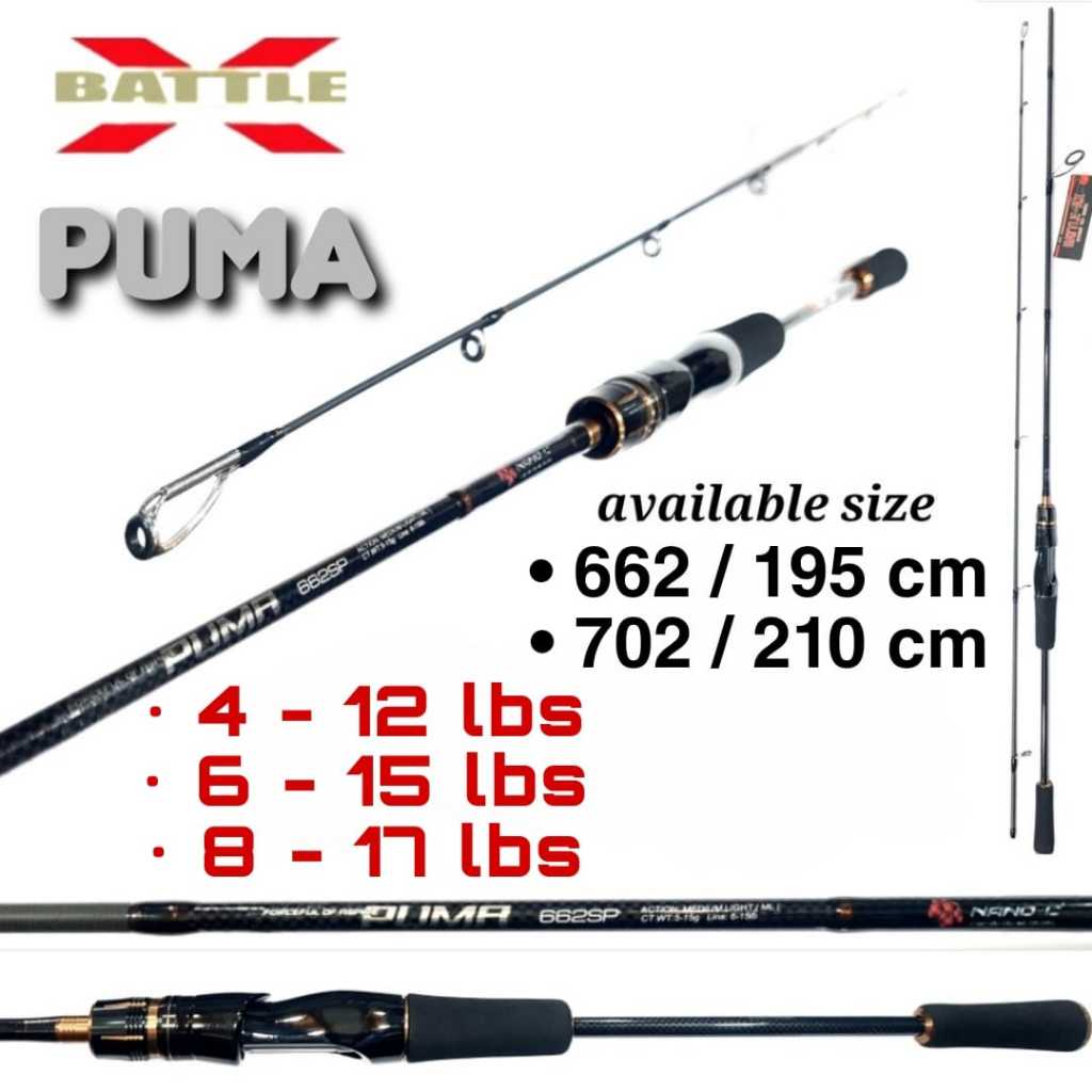Jual Joran Battle-X Puma Spinning Fishing Rod Hollow Carbon | Shopee ...