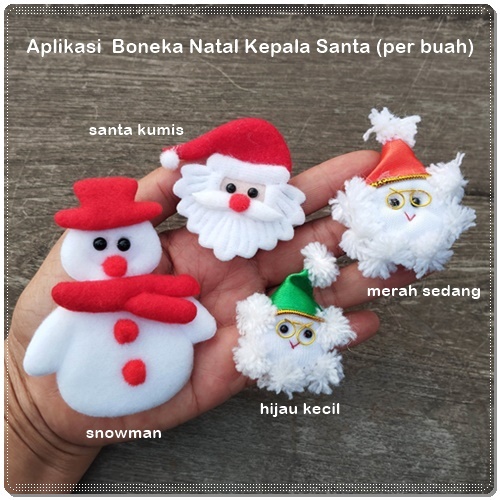 Jual NATL-141 : Aplikasi Boneka Natal Kepala Santa Snowman untuk hiasan ...