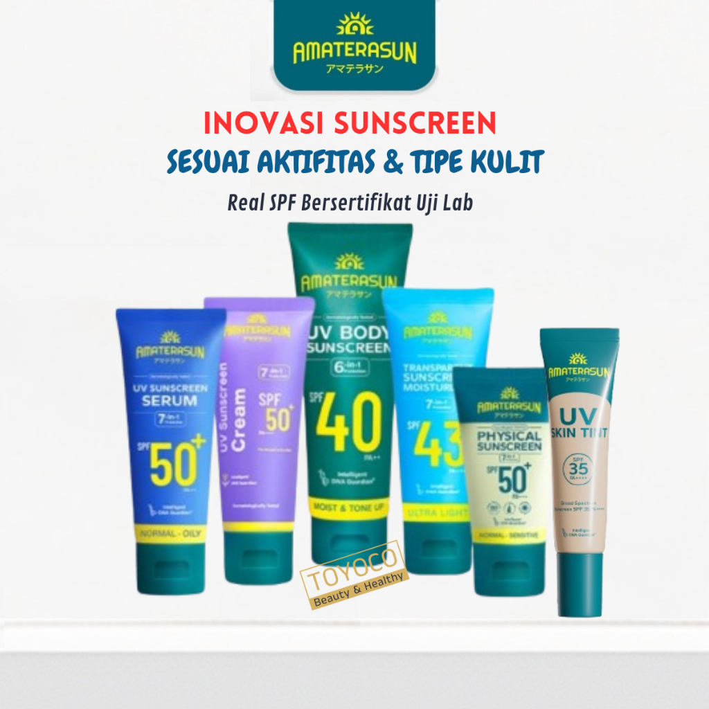Jual Amaterasun UV Sunscreen SPF 50 PA ++++ Physical Serum Transparan Body Lotion Cream Skin ...