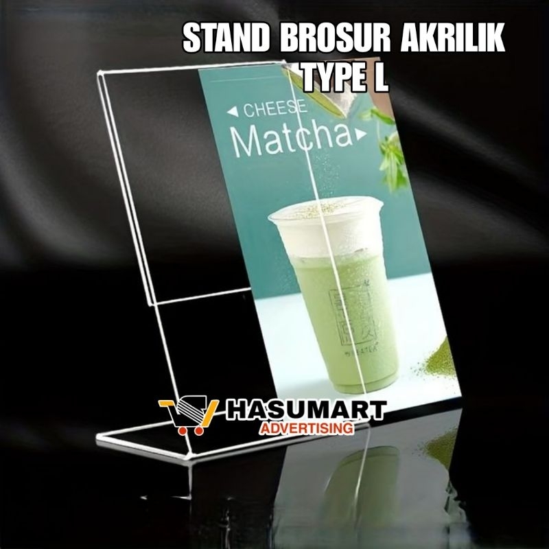 Jual Stand Brosur Akrilik A4 TYPE L / Tempat Qris Akrilik / Tent Holder ...