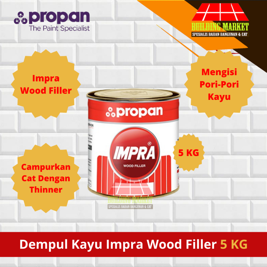 Jual PROPAN WOOD PUTTY DEMPUL KAYU PROPAN IMPRA WOOD FILLER 5 KG ...