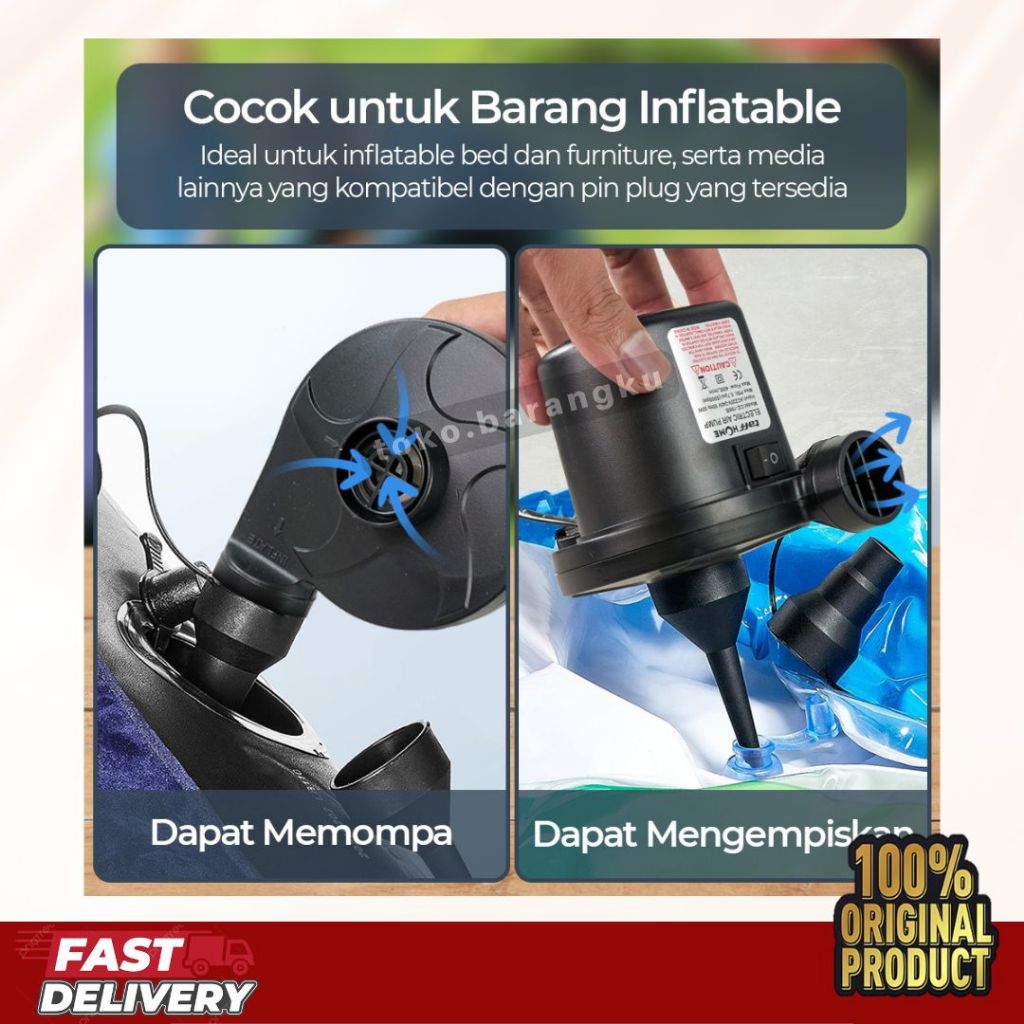 Jual Pompa Angin Listrik Electric Air Pump Untuk Kolam Renang Kasur Vakum Hisap 400L/min 240V ...