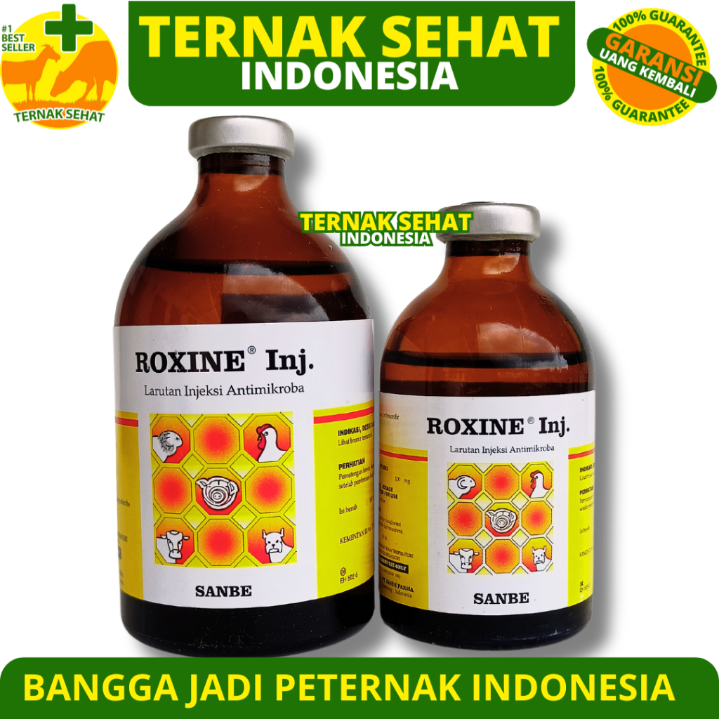 Jual ROXINE 100ML & ROXINE 50ML SANBE - Obat Antibiotik Bakterisidal ...
