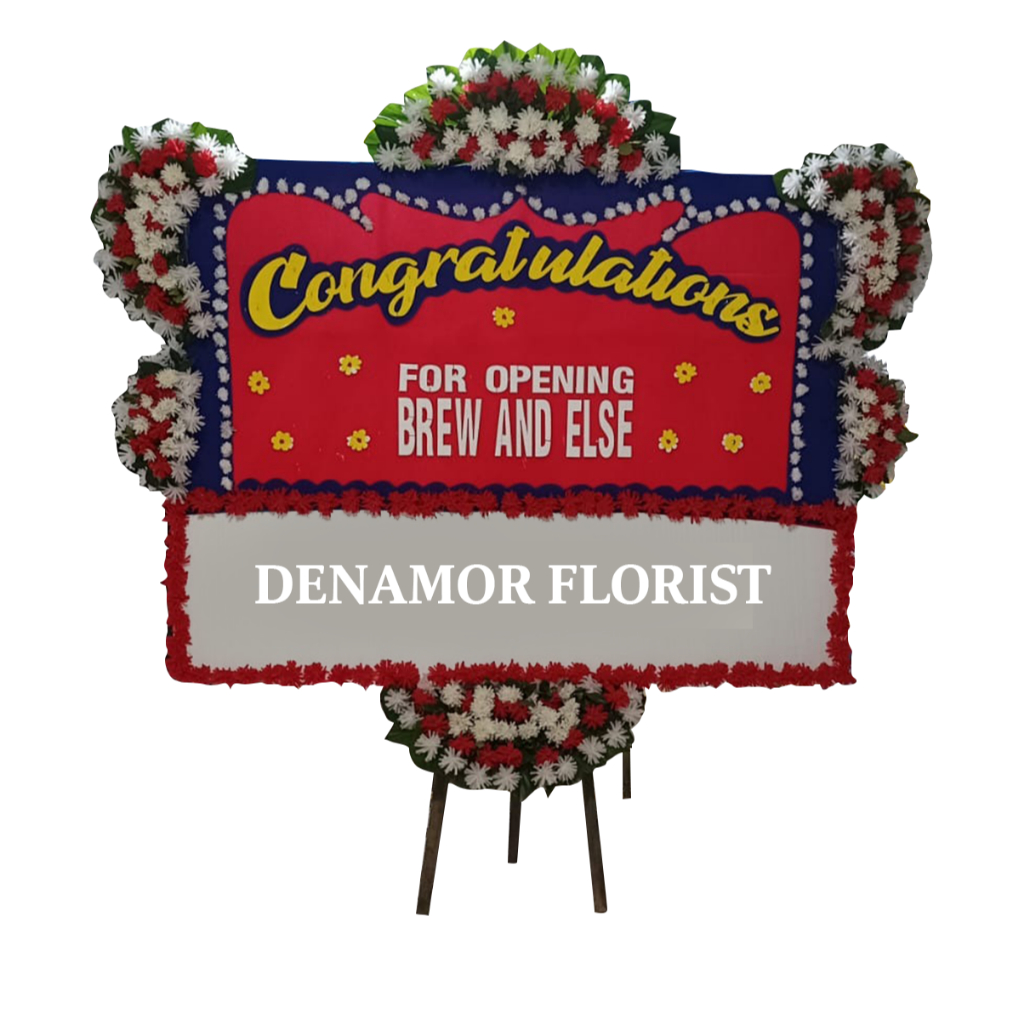 Jual Karangan Bunga Congratulations Model 6 Titik Bunga Ukuran Besar 2m ...