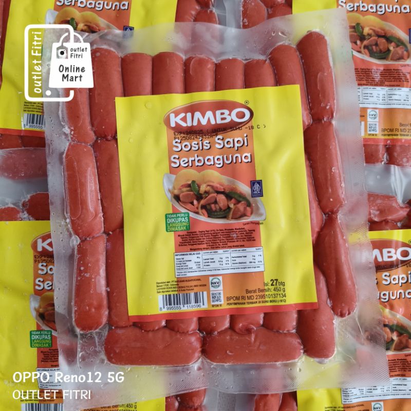 Jual [500gr] KIMBO Sosis Sapi Serbaguna - Cocktail Merah | Shopee Indonesia