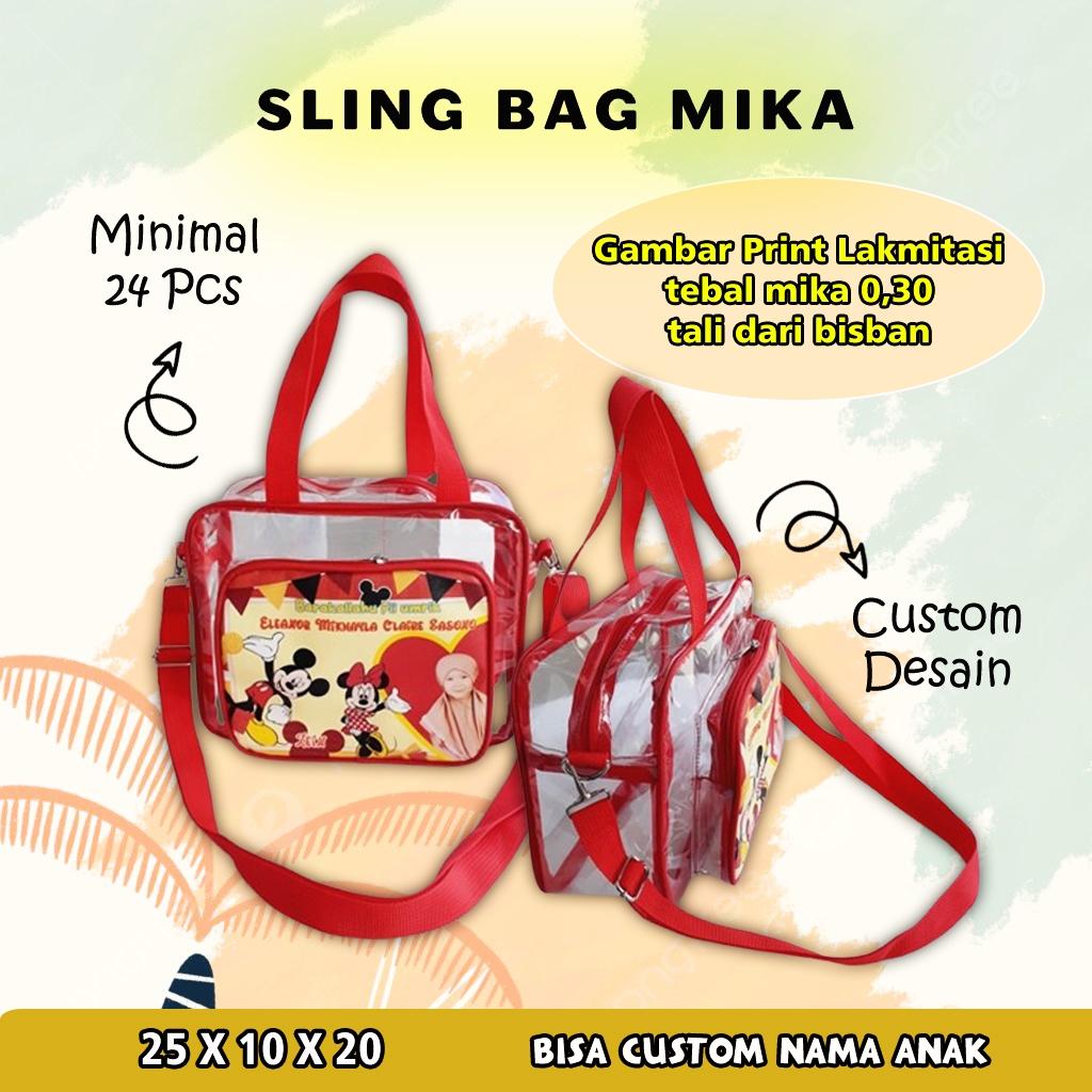 Jual Tas Sling Bag Mika Transparan Saku Slempang Custom | Shopee Indonesia