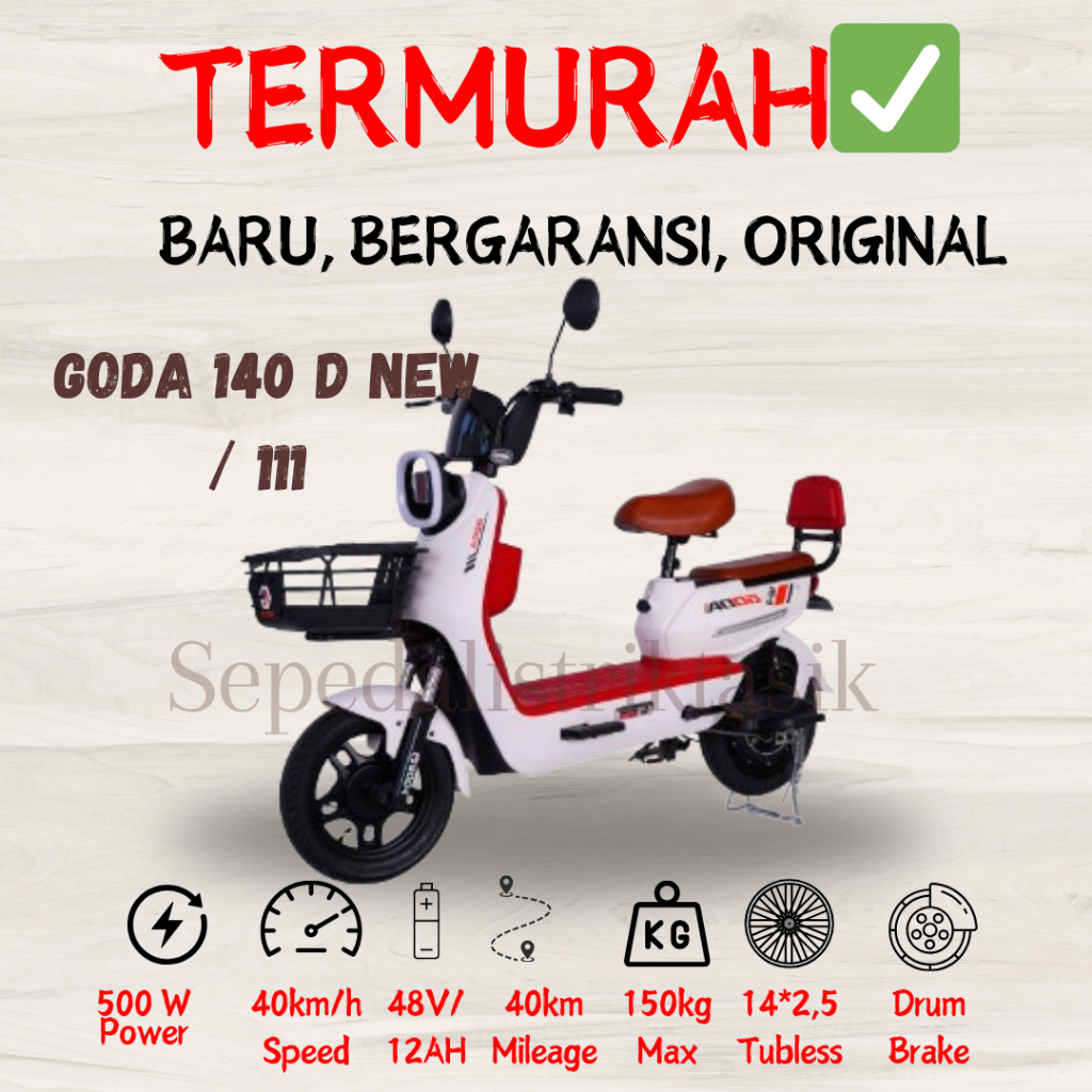 Jual SEPEDA LISTRIK GODA 140 D NEW / 111 GOLDEN ANGEL - ORIGINAL ...