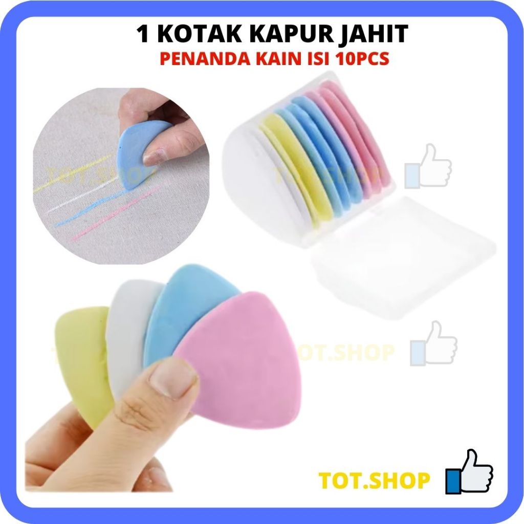 Jual 1 BOX Isi 10pcs Tailor's Chalk Kapur Segitiga Penanda Kain Jahitan ...