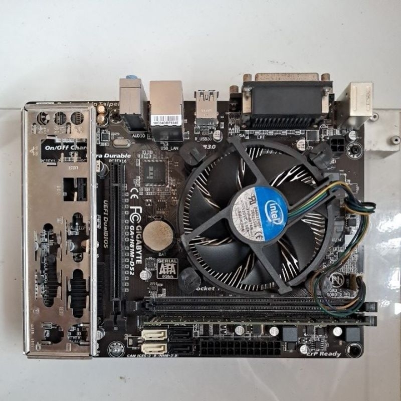 Jual motherboard gigabyte ga h81m ds2+prosesor seri G3250+fan+ram 4gb ...