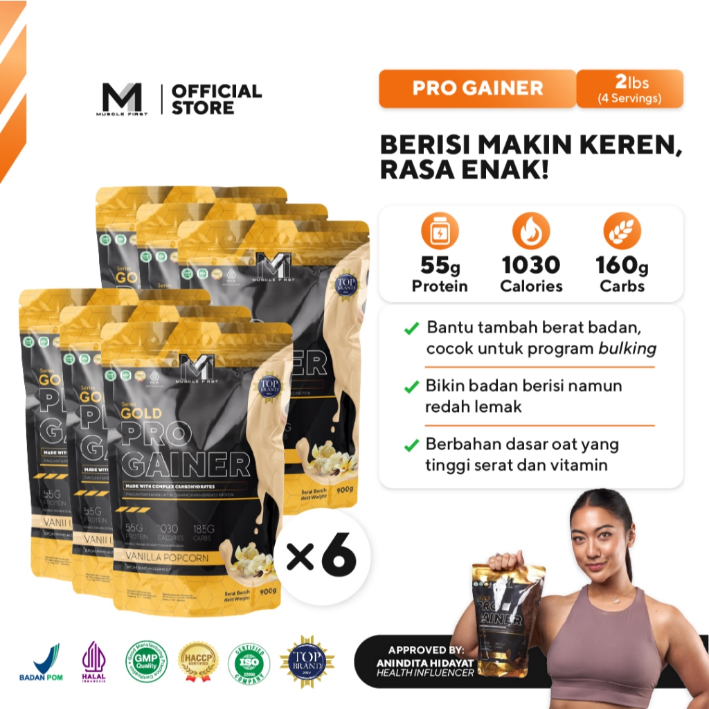 Jual MUSCLE FIRST Pro Gainer 12lbs (2lbs 6pcs) - Mass Gainer Penambah ...
