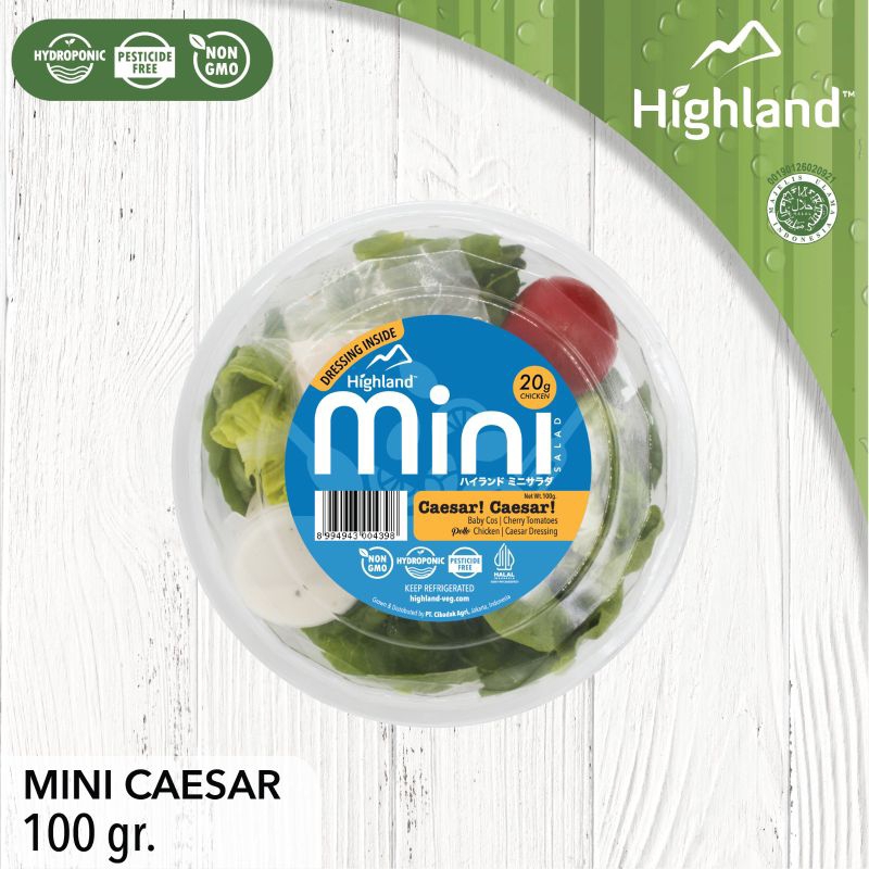 Jual SALAD MINI CAESAR WITH CHICKEN & DRESSING Highland 100gr | Shopee ...
