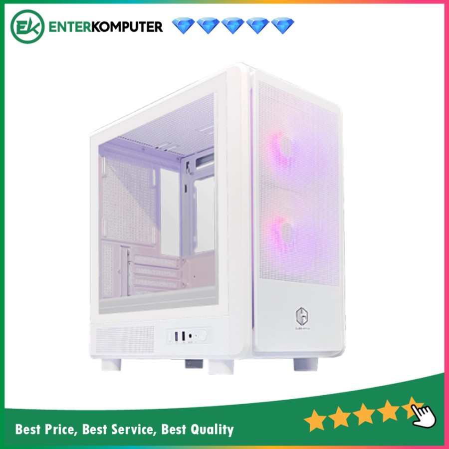 Jual CUBE GAMING EPIOM MESH WHITE - mATX Gaming Case - All White Inside ...