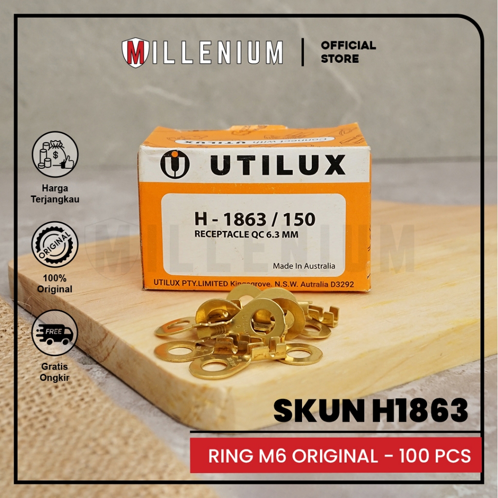 Jual Terminal Skun UTILUX Ring Bulat | Skun Baut 10 | Skun Aki M6 ...