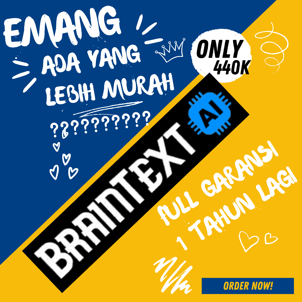 Jual Braintext.ai UNLIMITED - 10x Lebih Cepat Membuat Tulisan Konten Script Karya Ilmiah 1 TAHUN ...