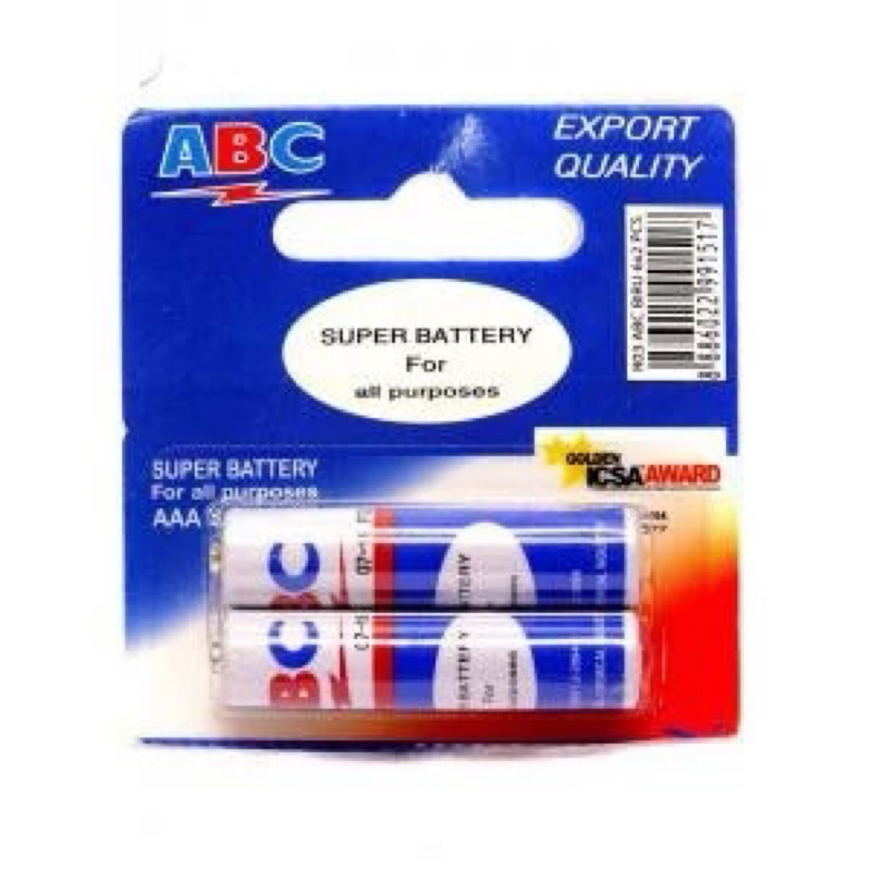 Jual Baterai / battery ABC biru ukuran AAA baterai remote isi 2 ...