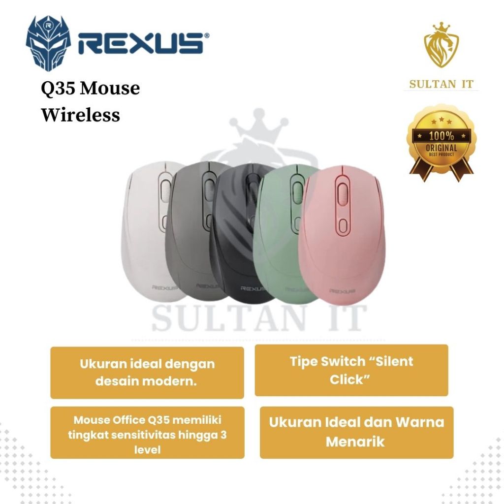 Jual Rexus Q35 Mouse Wireless Office Silent Click Original | Shopee ...
