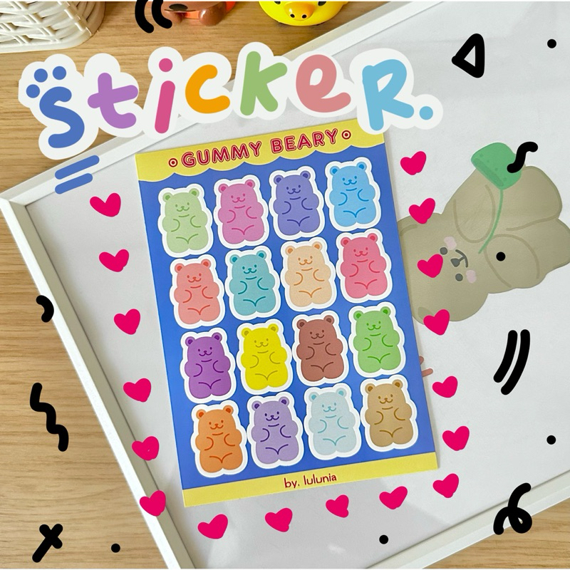 Jual Gummy Bear Sticker Sheet (sticker set/sticker lucu/sticker cute ...