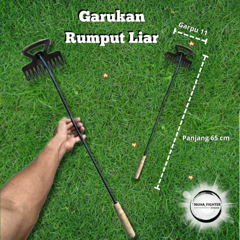 Jual Alat Garuk Rumput liar Pencabut Rumput praktis 11 Garpu bahan besi ...