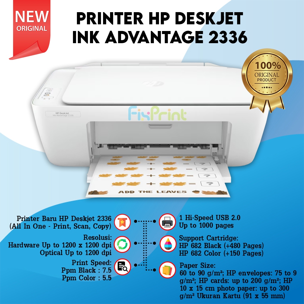 Jual Printer HP Deskjet 2875 AIO Multifungsi Wireless Ink Advantage HP 2335 2336 2337 Print Scan ...