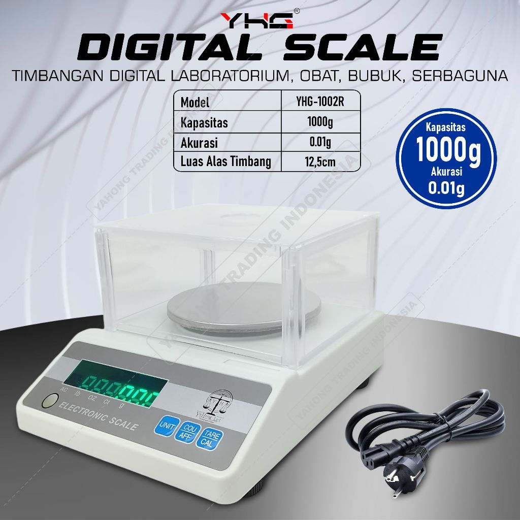 Jual YHG Timbangan Digital 1000g 1kg 0.01g Timbangan Laboratorium Lab Emas Obat Bubuk YH-1002R ...