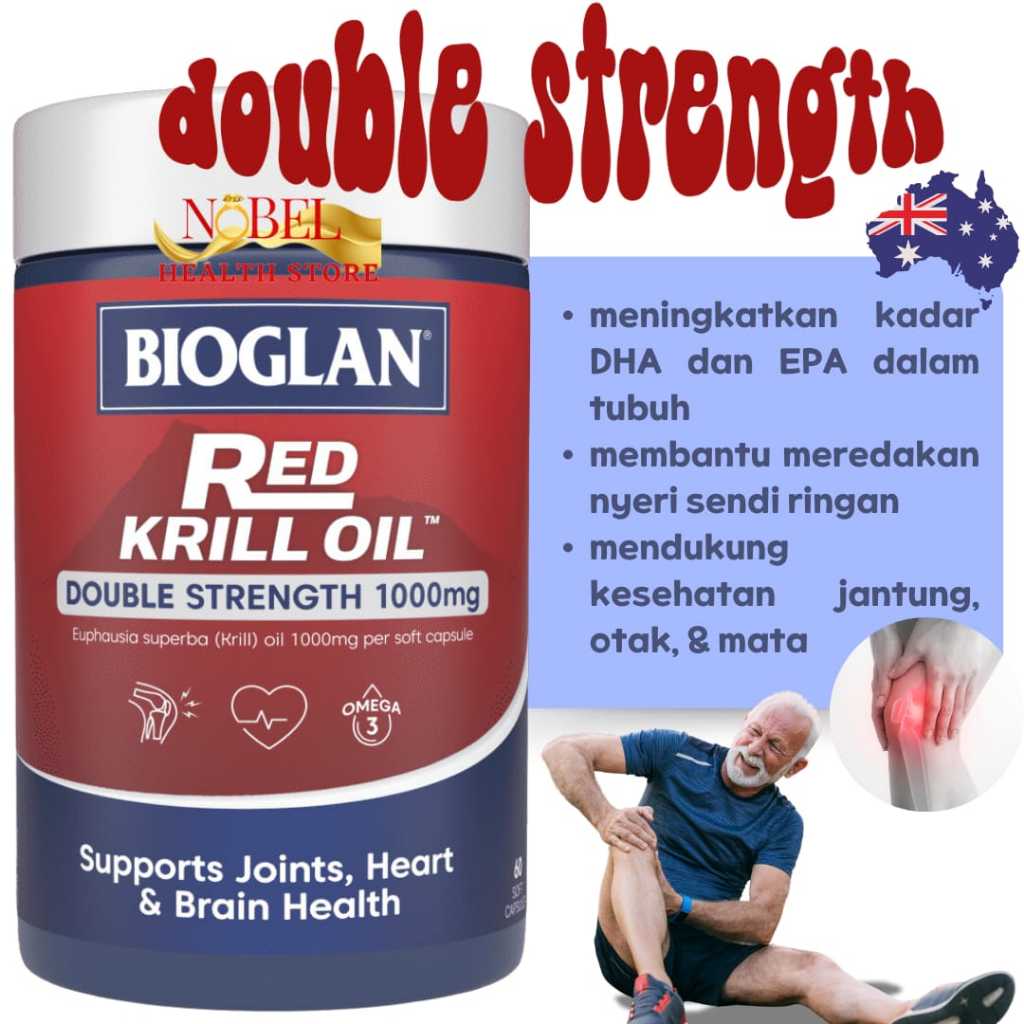 Jual Bioglan Red Krill Oil double stength 1000mg 60 Capsules | Shopee ...
