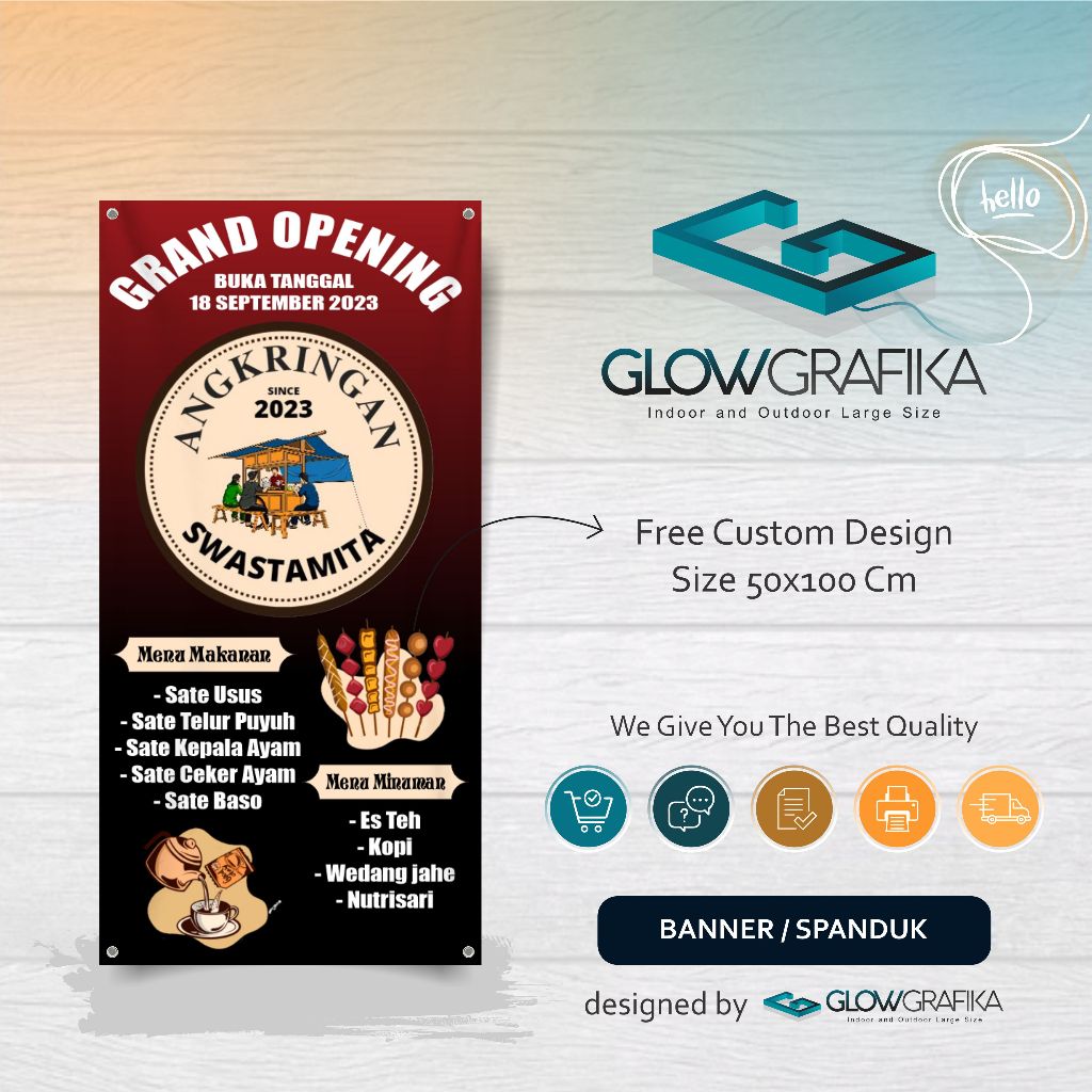Jual Cetak Spanduk Banner Grand Opening Angkringan | Shopee Indonesia