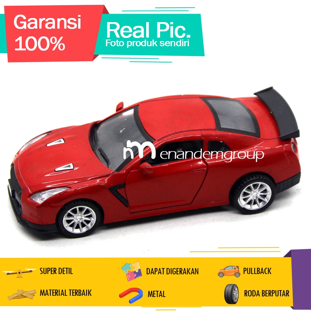 Jual Diecast Miniatur Mainan Mobil Sedan Sport Nissan GTR R35 Besi ...
