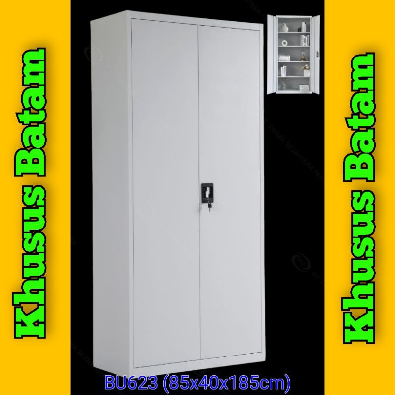 Jual Lemari besi Kantor BU623(UK.85x40x185cm)Lemari buku/lemari rak ...