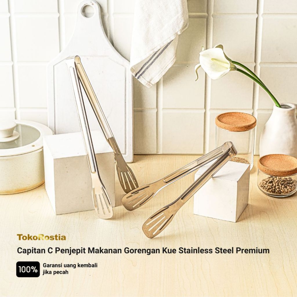 Jual Capitan C Penjepit Makanan Gorengan Kue Stainless Steel Premium ...