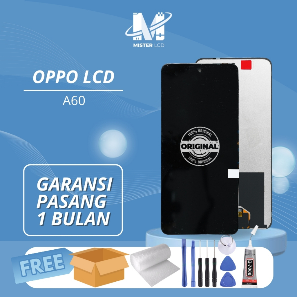 Jual LCD OPPO A60 FULLSET ORIGINAL FREE LEM + OPENING SET | Shopee ...