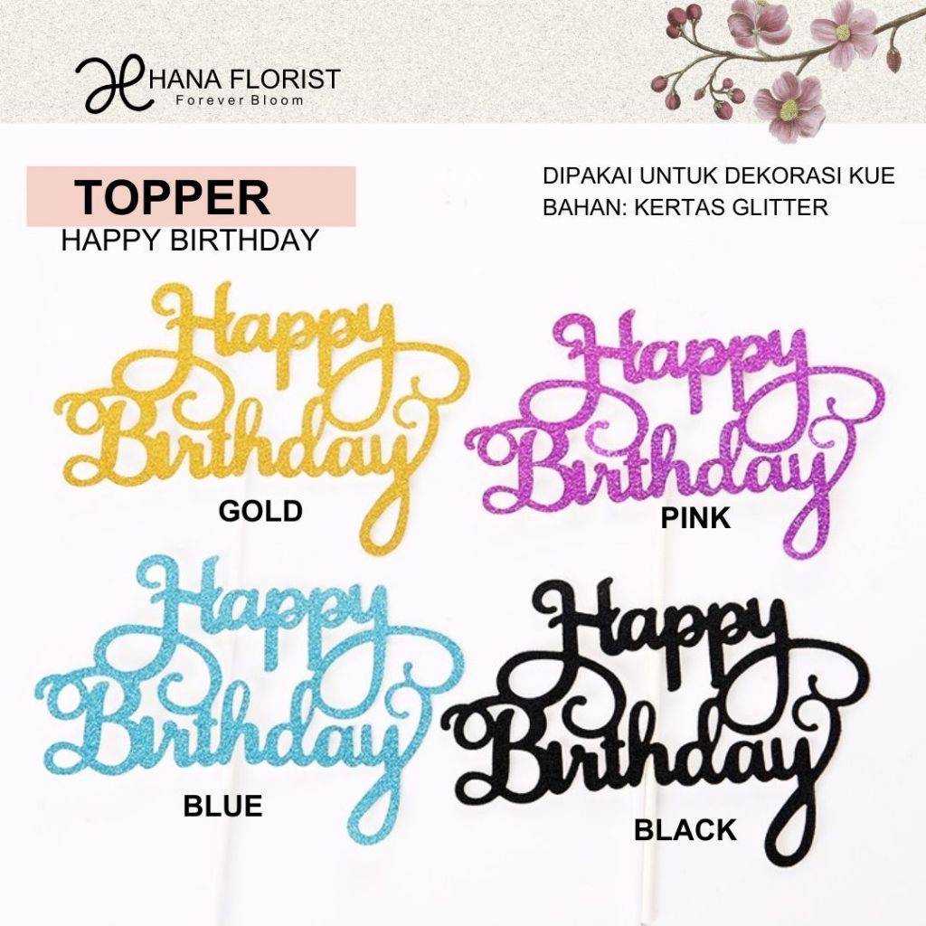 Jual Topper Cake Happy Birthday Paper Glitter Hiasan Kue Tulisan Ulang Tahun Kertas | Shopee ...