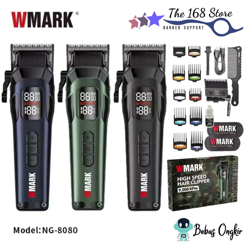 Jual WMARK Hair Clipper Professional NG-8080 Alat Cukur Rambut Mata Pisau DLC Cordless Magic ...