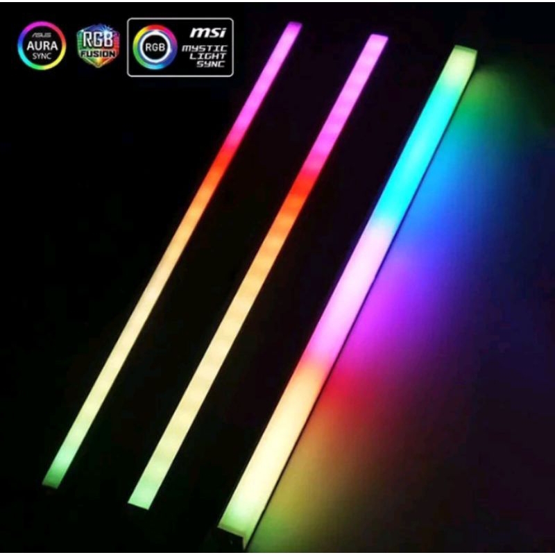 Jual LED strip ARGB 5 volt akrilik 2 sisi 25cmx1,7cm 3pin sync mobo ...