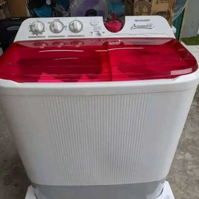 Jual Mesin cuci 2 tabung sharp 9kg twin tub EST-95CR super aquamagic | Shopee Indonesia