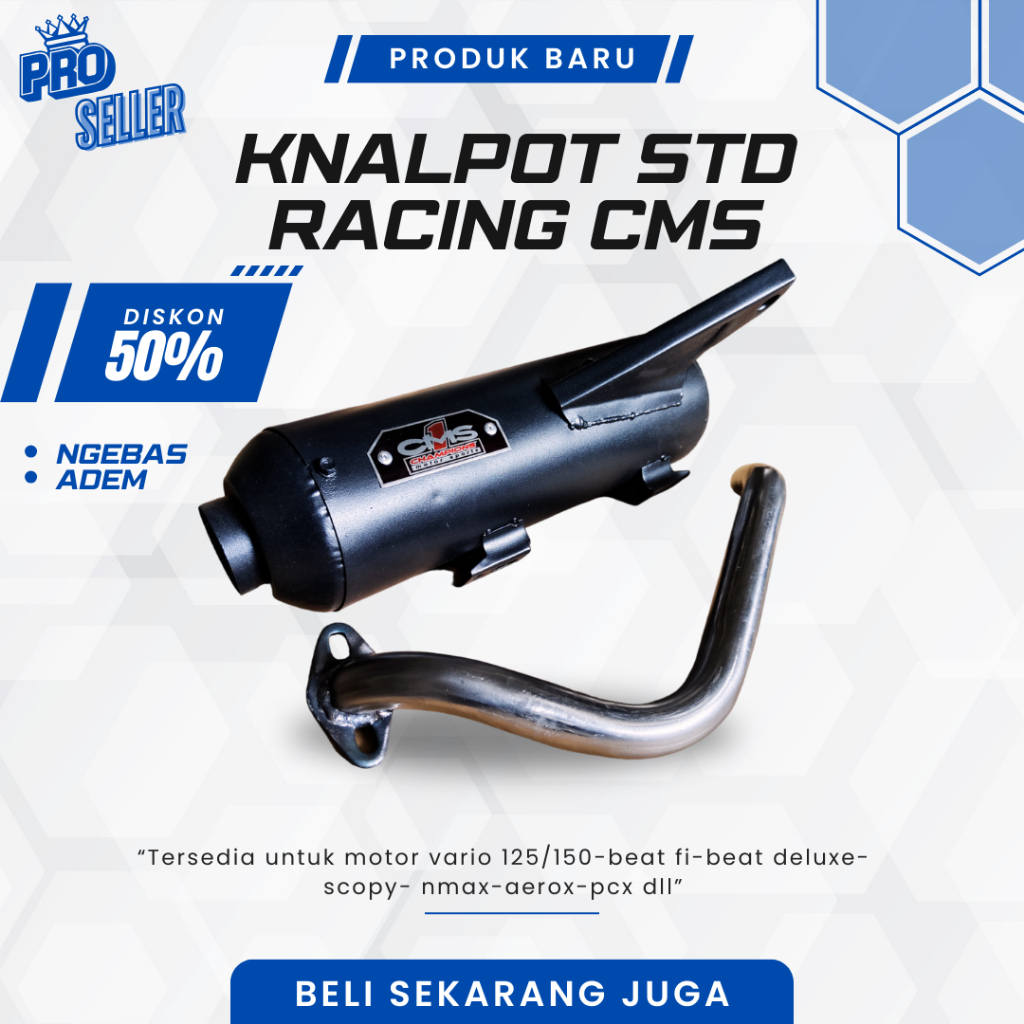Jual KNALPOT STANDAR RACING CMS VARIO BEAT GENIO SCOOPY PCX NMAX AEROX ...