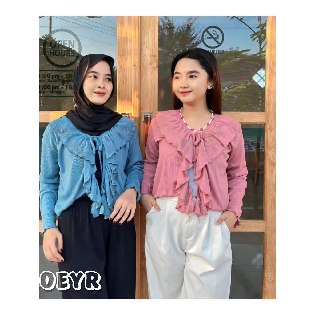 Jual CARDIGAN CROP RUMBAI TALI DEPAN MODEL KEKINIAN BAHAN RIB RAJUT ...