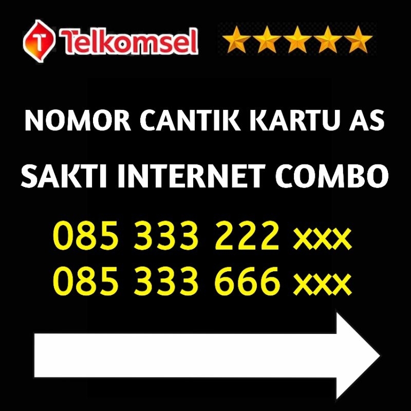 Jual KARTU PERDANA NOMOR CANTIK TELKOMSEL ORIGINAL AS JADUL LAWAS TRIPLE 333 222 666 SAKTI ...