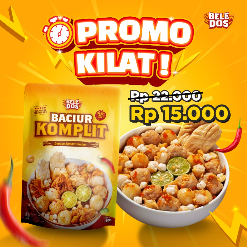 Jual Beledos Baciur Komplit 160 Gram dengan Sambal Taichan | Shopee ...