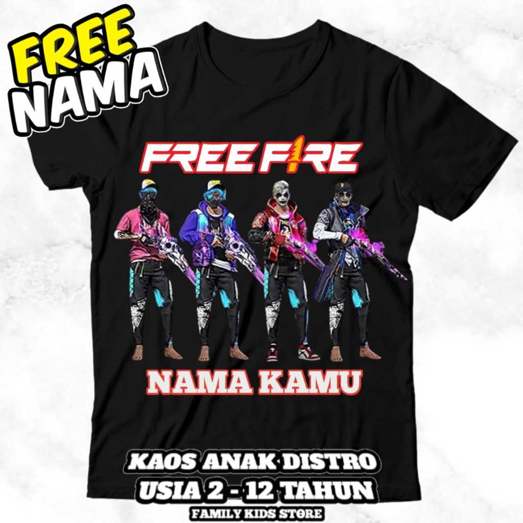 Jual (FREE NAMA) KAOS BAJU ANAK FF FREE FIRE VERSI CHAR SG RAPPER DAN ...