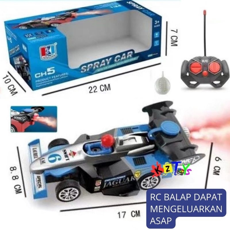 Jual MAINAN MOBIL RC BALAP SPRAY MENGELUARKAN ASAP | Shopee Indonesia