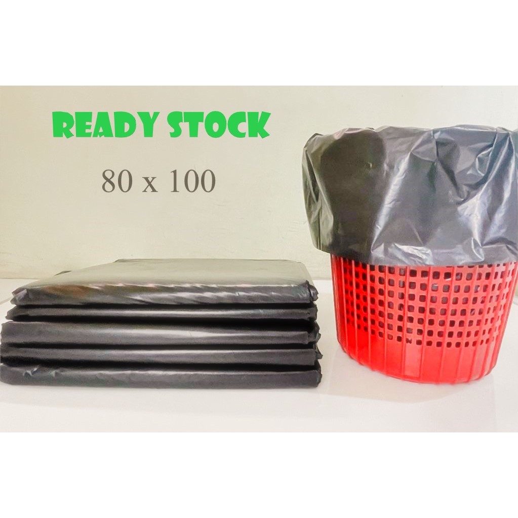 Jual Plastik Sampah Hitam / Trash Bag Hitam 80 x 100 cm isi 10 lembar ...