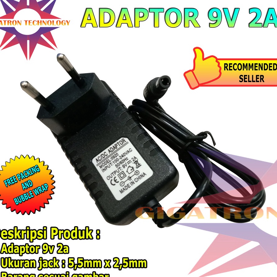 Jual PRODUCT TERKECE Adaptor DC 9V 2A Murni Switching Adapter Power Supply Charger 9 Volt 2 ...