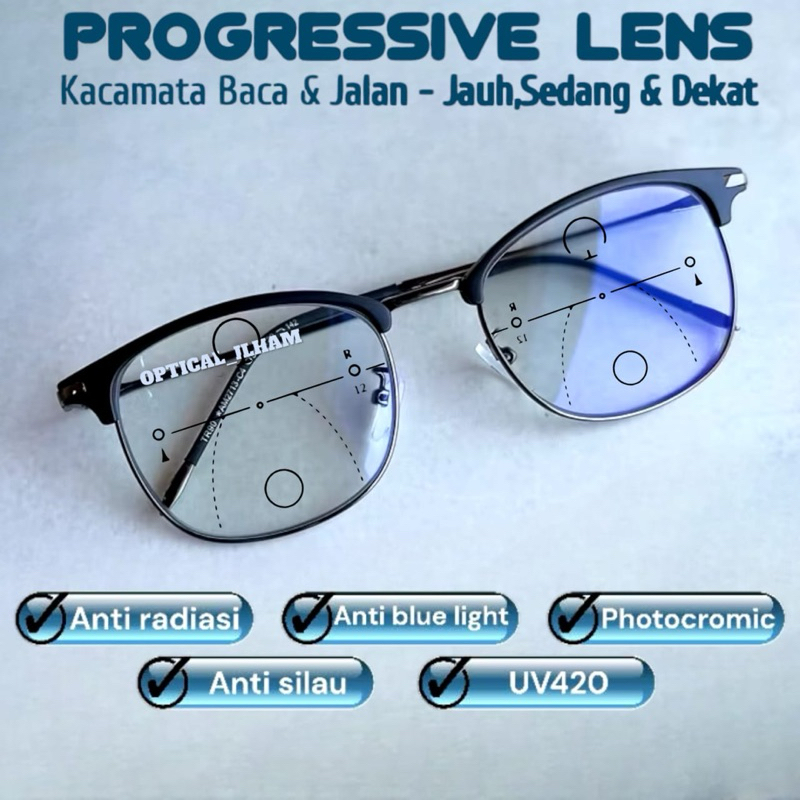 Jual Kacamata Baca Jalan Dan Berkendara Progresif Photochromic Blueray ...
