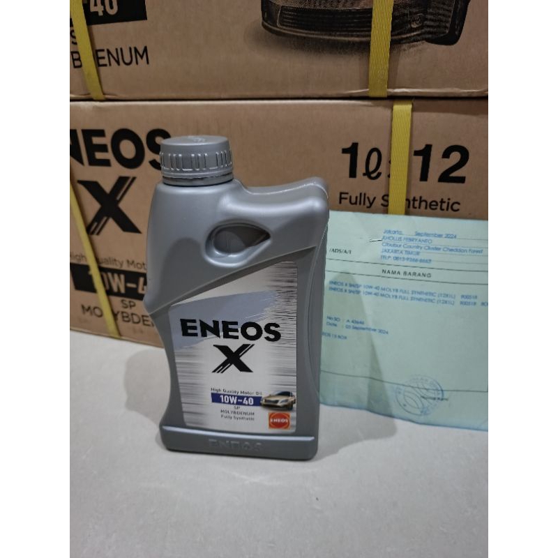 Jual oli Eneos molybdenum X full synthetic 10W-40 1 liter dan global petro america 10W-40 full ...