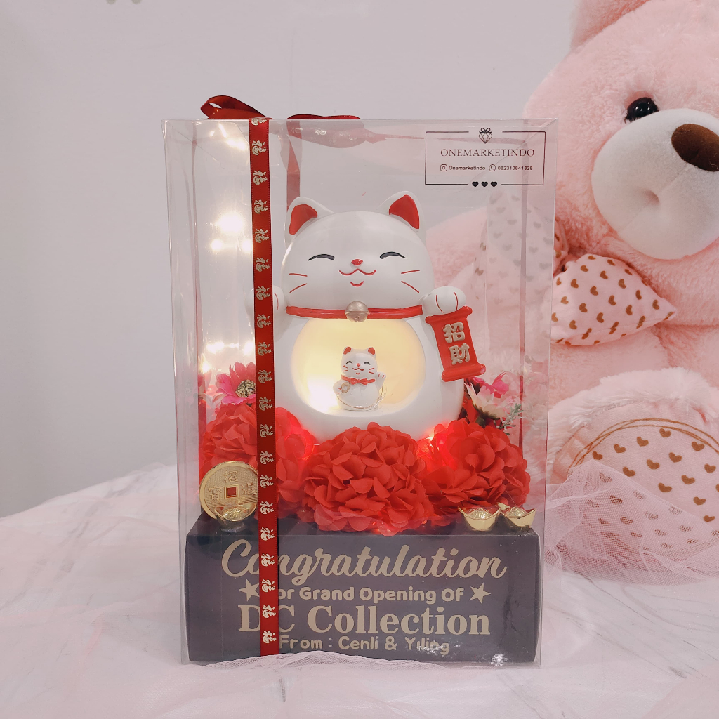 Jual Kado Grand Opening - Bunga Meja Artificial Pembukaan Toko Luckycat ...