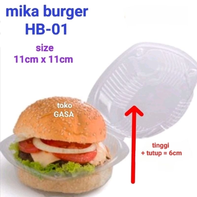 Jual 50 pcs mika burger HB-01 MMP tebal 50 pcs/mika hamburger/ mika ...