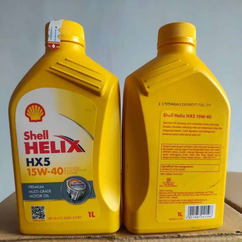 Jual Oli Shell Helix HX5 15w-40 1L (1botol) | Shopee Indonesia