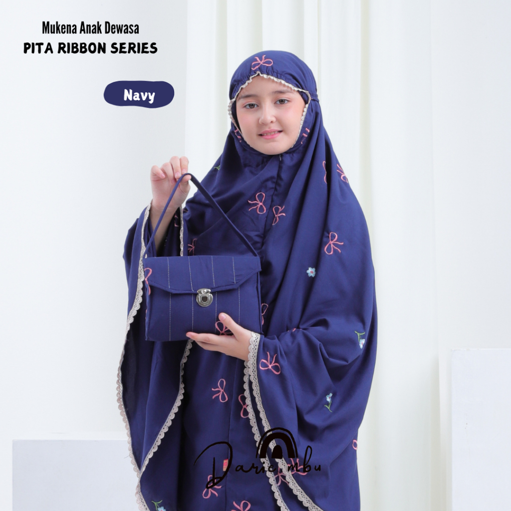 Jual Mukena Anak dan Dewasa 2in1 Katun Bordir Premium Coquette Pita ...