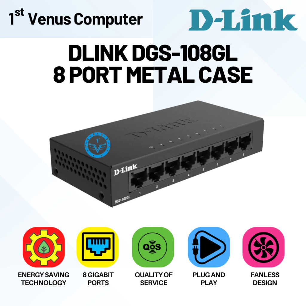 Jual D-Link DGS-108GL 8-port Gigabit Unmanaged Switch / NET03-DL ...